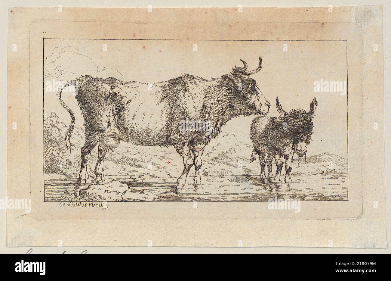 Philipp Jakob Loutherburg II (1740 - 1812), artist, cow and donkey ...
