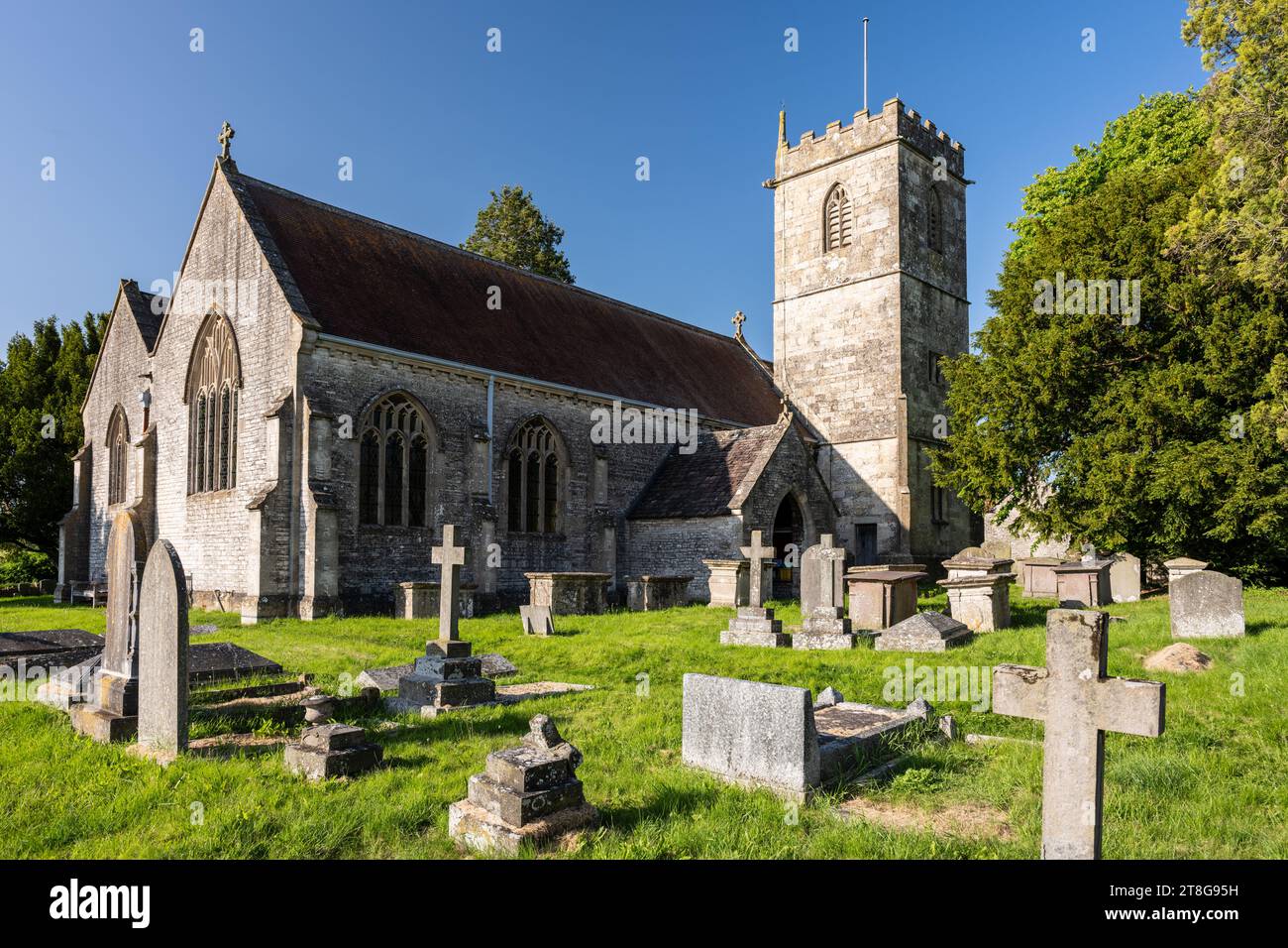 The traditional parish church of the Holy Trinity and graveyard at ...