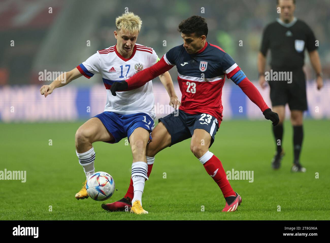 Russia's Alexander Golovin, left, and Cuba's Luis Paradela challenge ...