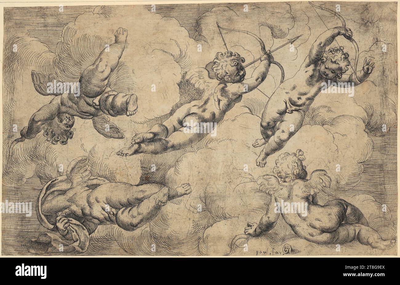 Five putti flying hi-res stock photography and images - Alamy