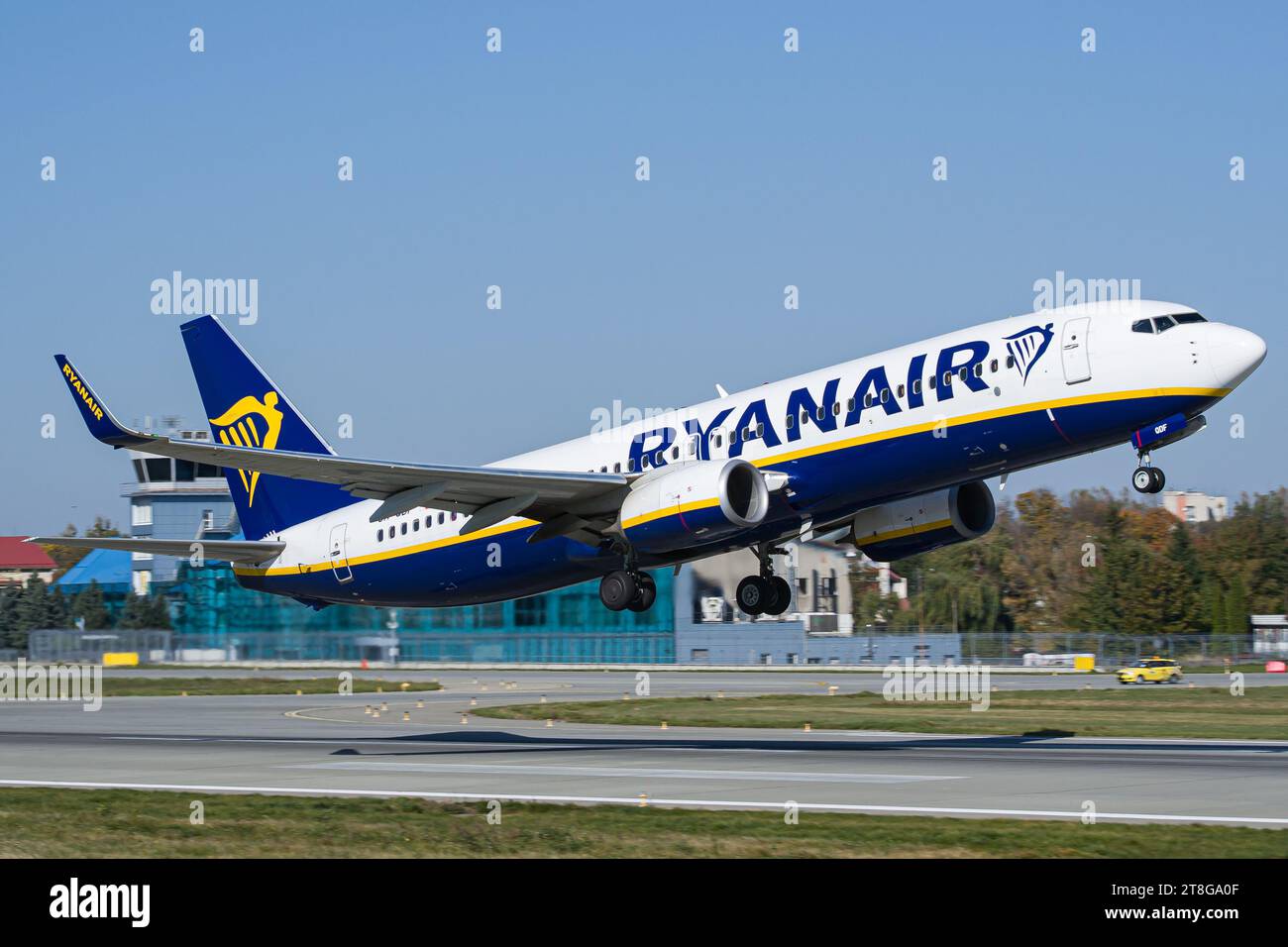 Ryanair Boeing 737-800 taking off from Lviv Airport. High-quality photo ...