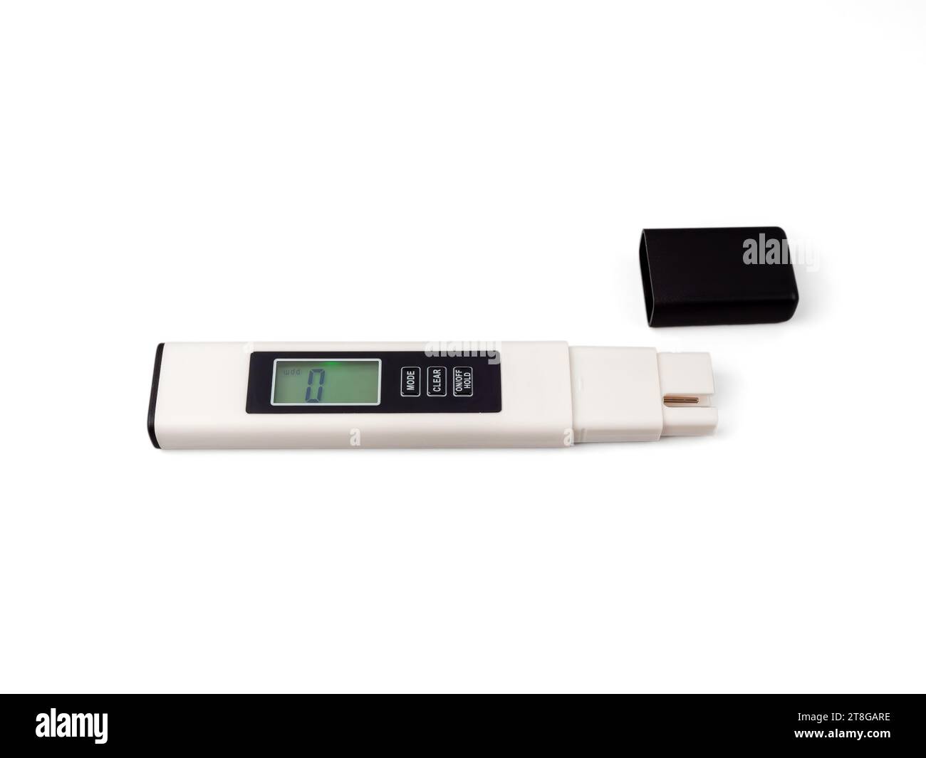 Water quality tester on a white background. Device for measuring water ...