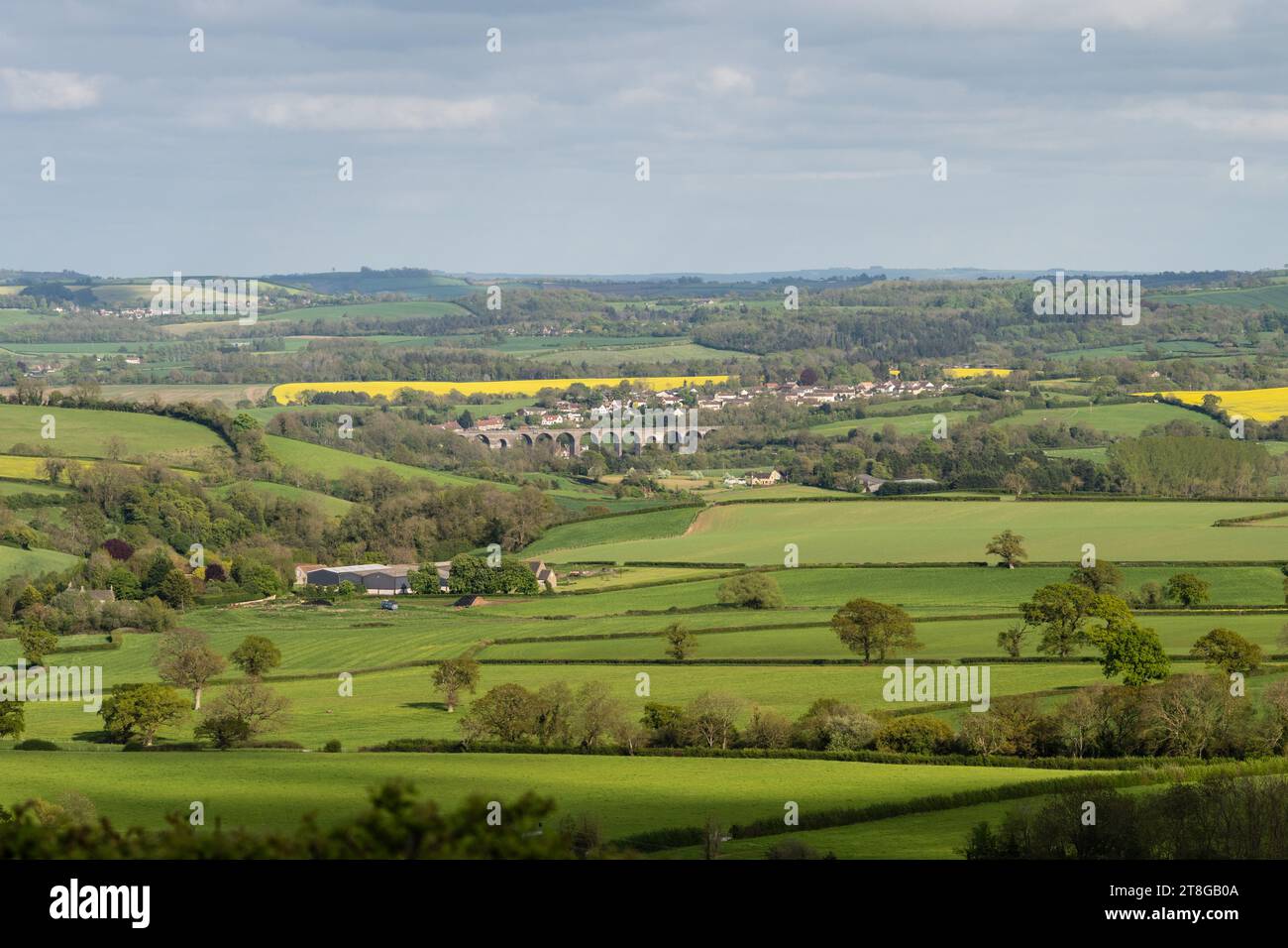 Pensford Viaduct is prominent in the patchwork agricultural landscape ...