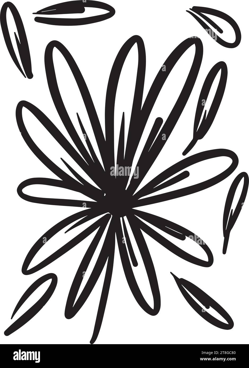 Floral Flower Illustration Vector Abstract Hand Drawn Seamless