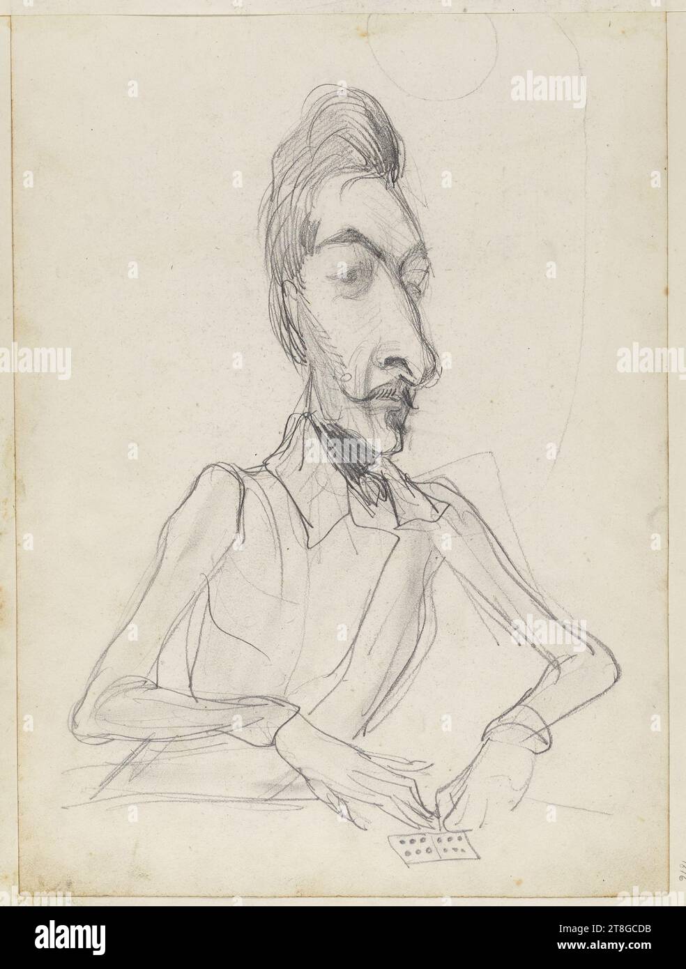 Portrait of a man playing dominoes, Draftsman, Between 1840 and 1850 ...