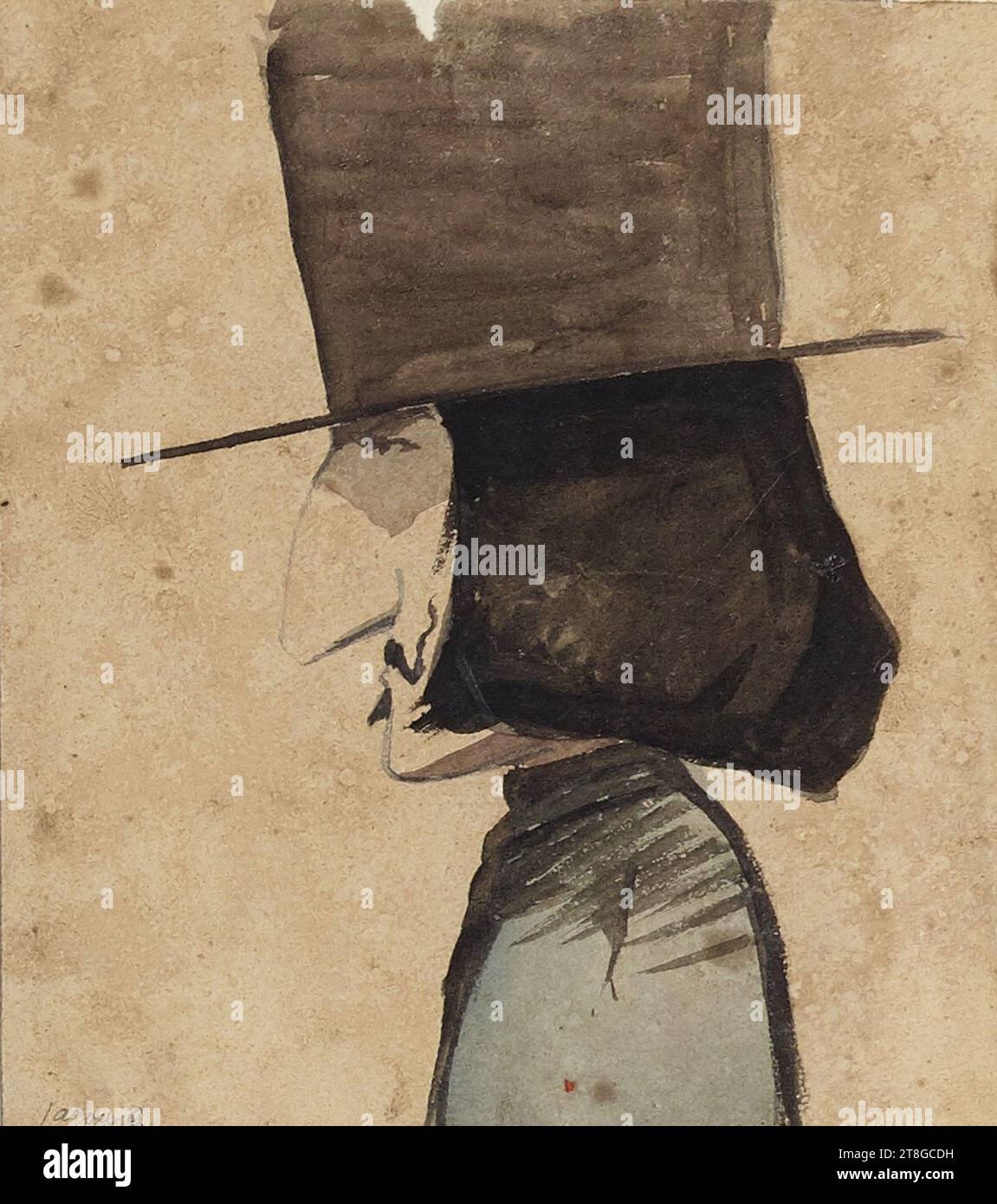 Portrait of a man with a mustache and long hair (Jarousse), Draftsman ...