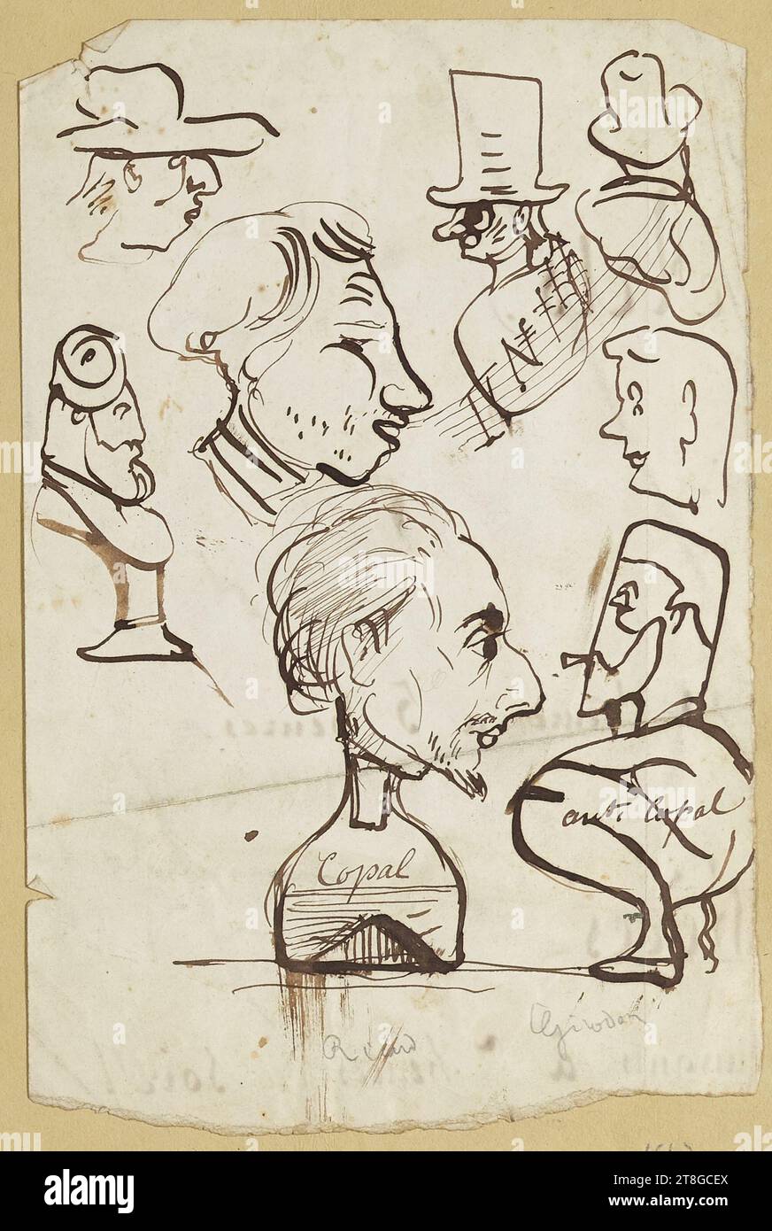 Portraits-charge (Ricard, Girodon), Draftsman, Between 1840 and 1850 ...