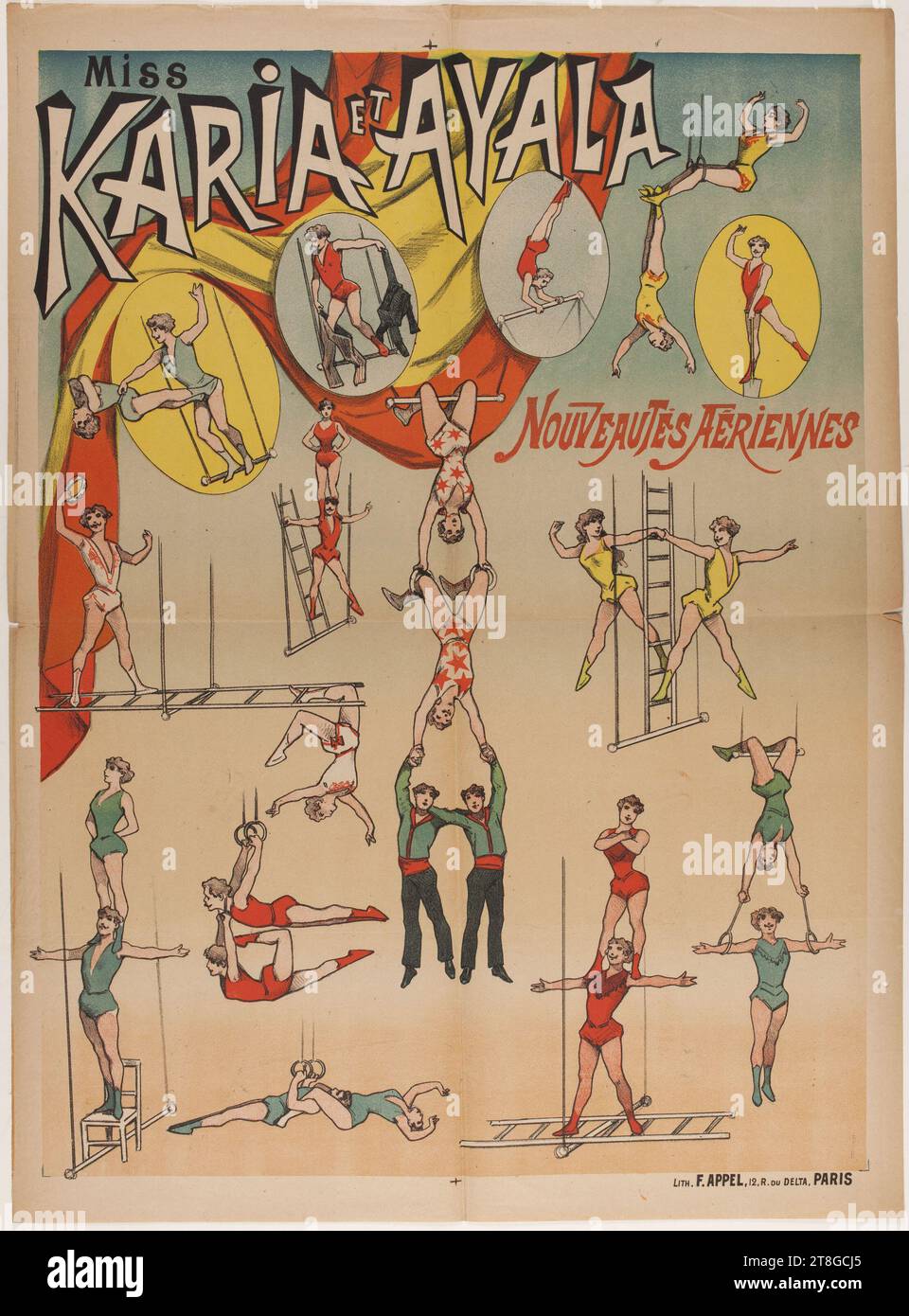 MISS, KARIA AND AYALA, AERIAL NEWS, Draftsman, Imprimerie Lith. F.A ...