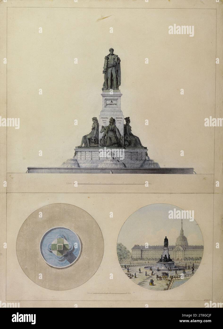 Project for a monument to Lafayette, Draughtsman, 19th century, Drawing ...
