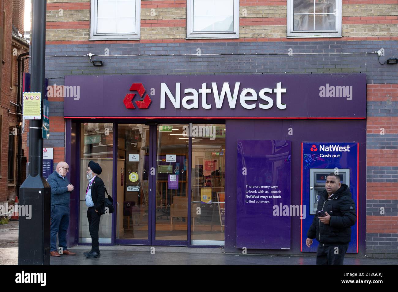 Slough, UK. 20th November, 2023. A NatWest bank in Slough High Street ...