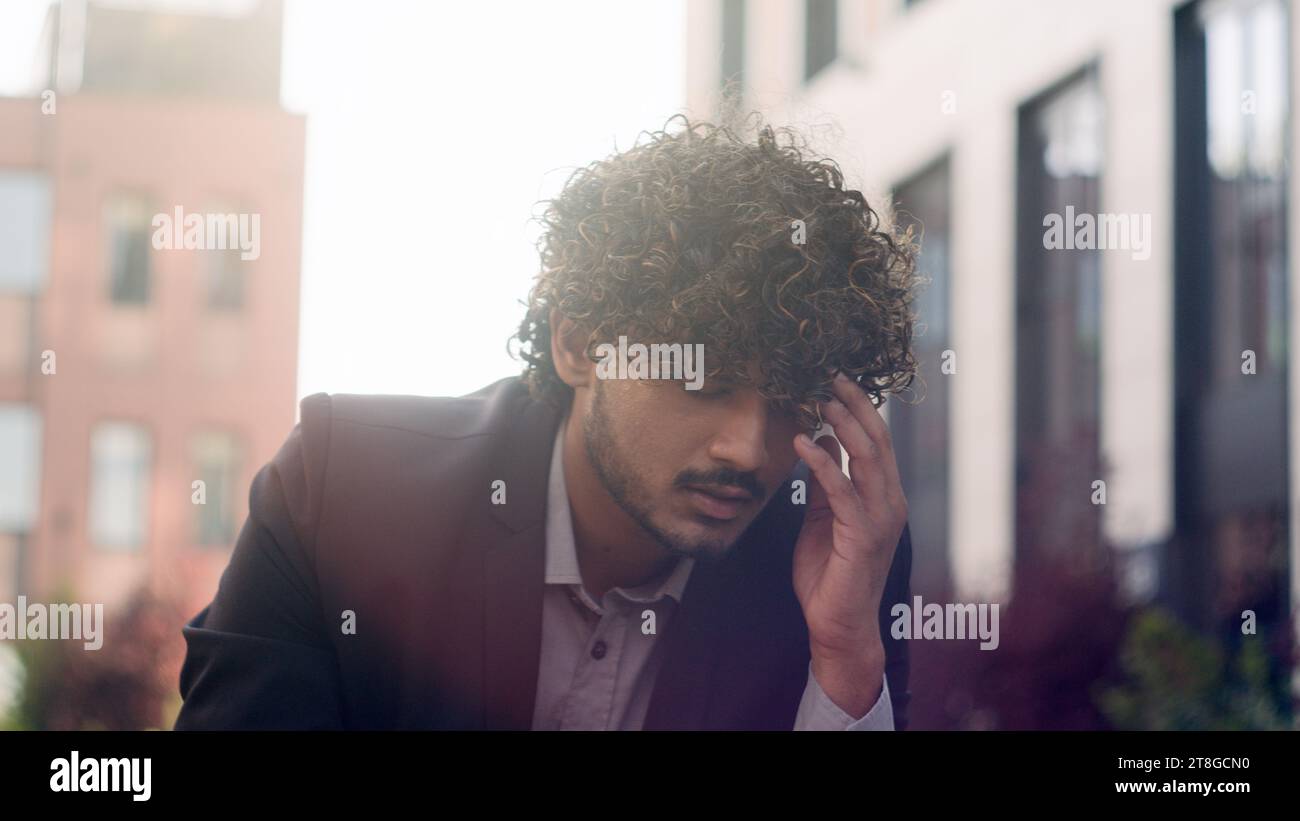 Sad depressed jobless unemployed indian man hi-res stock photography ...