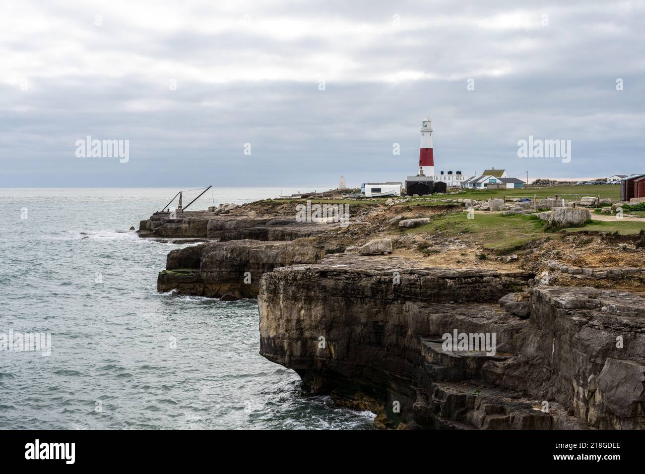 Portland Bill lighthouse stands above old quarries on Dorset's Jurassic ...