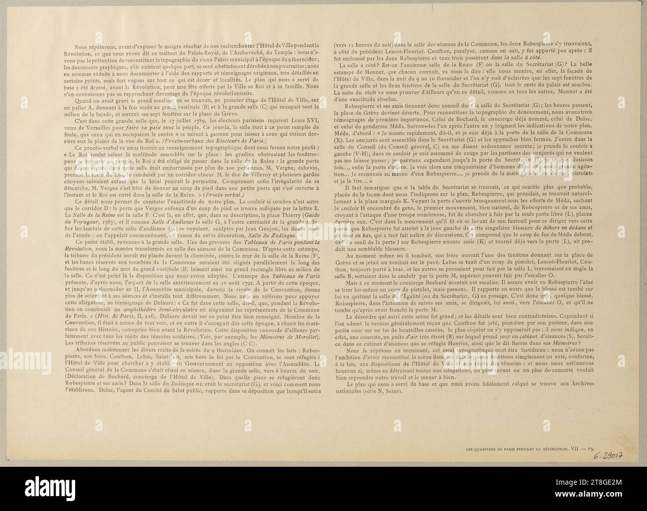 French Revolution: Day of 9 Thermidor An II or July 27, 1794 . Plan of ...