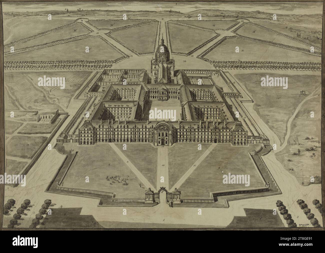 Vue perspective de lhotel royal des invalides hi-res stock photography ...