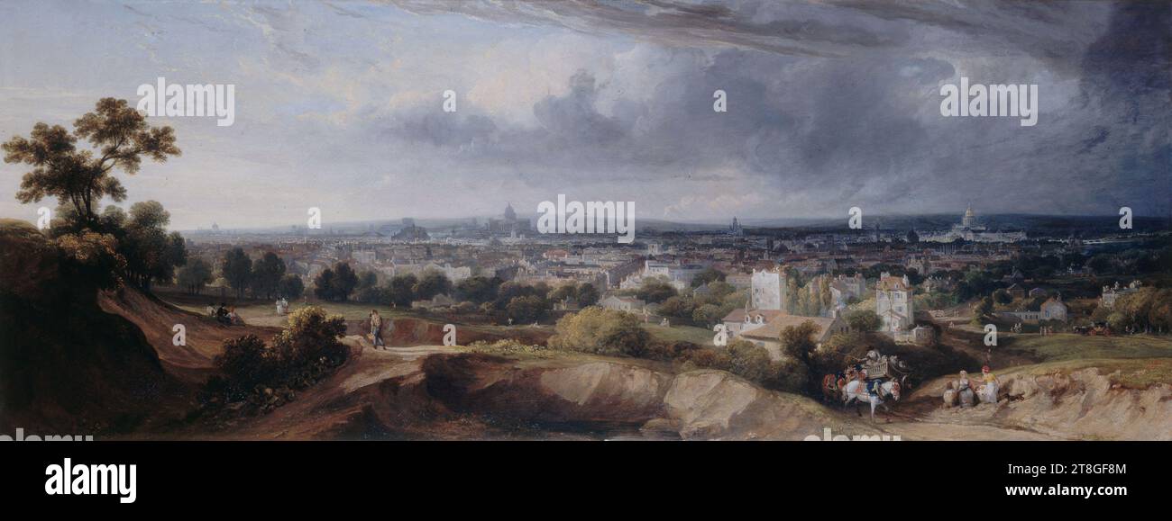 Paris, seen from the heights of Montmartre, in 1822, Arnald, George ...