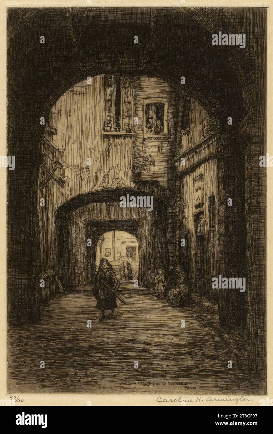 Une cour de la rue de la verrerie, Paris, Armington, Caroline-Helena ...