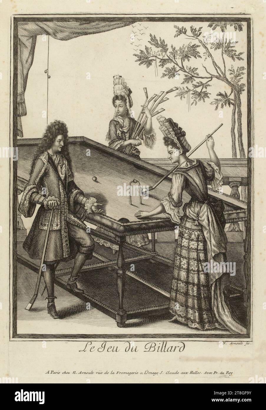 Le jeu du billard (IFF 181), Arnoult, Nicolas, Engraver, Between 1689 ...