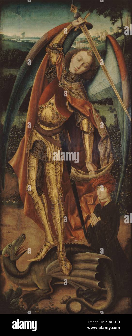 Saint michael slaying dragon painting hi-res stock photography and ...