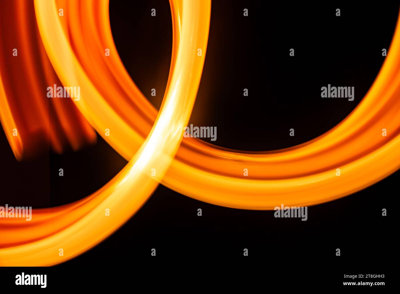 Abstract lights of rounded shapes created with colored lights. Long ...