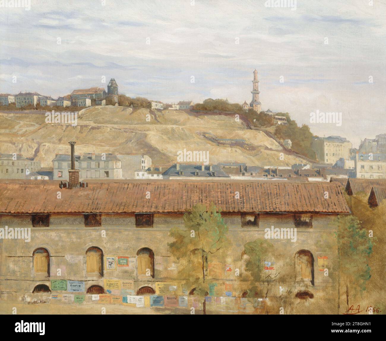 The Butte Montmartre in 1866, Auteroche, Alfred, Painter, Array ...