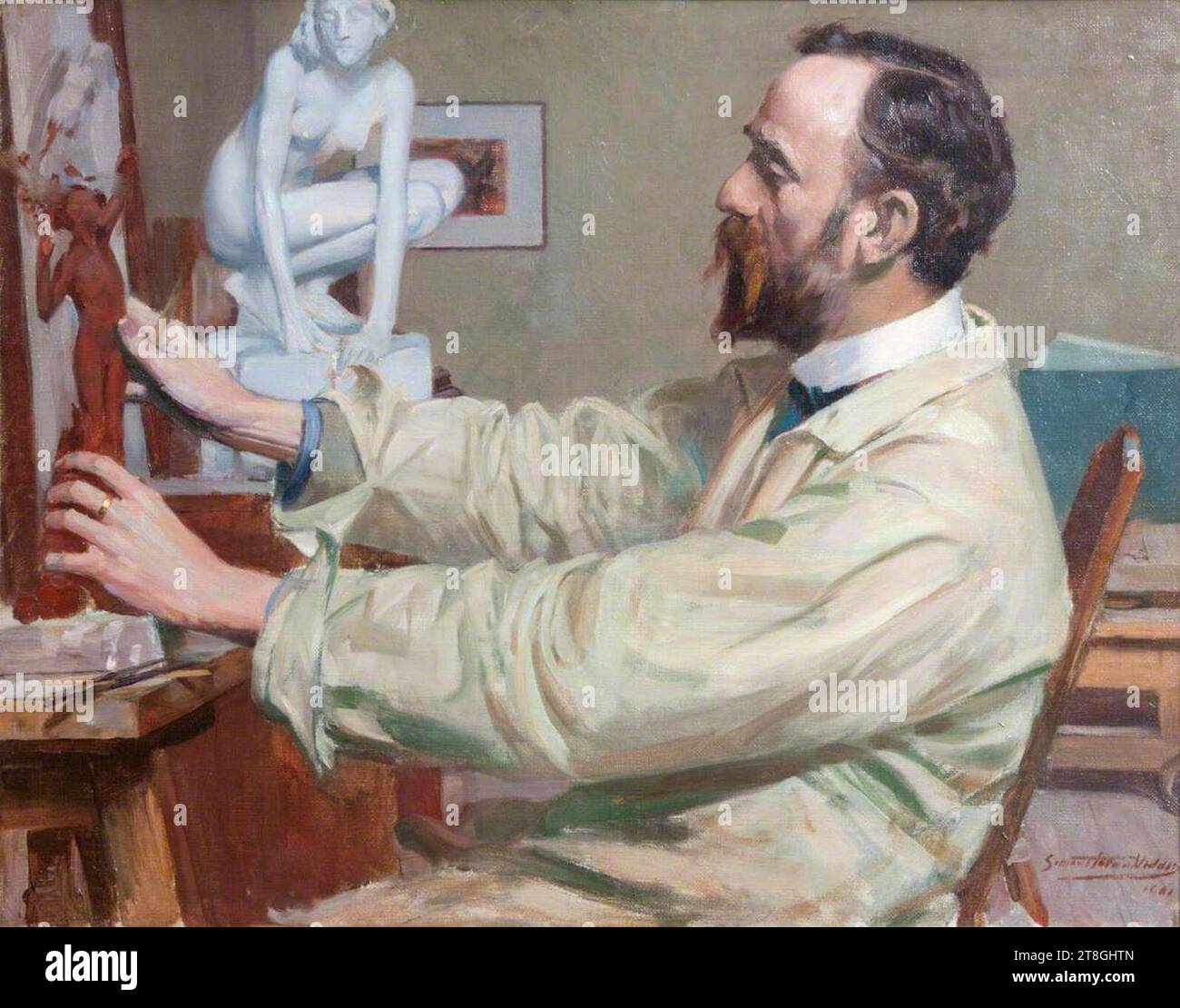 Portrait of Sir William Goscombe John by Simon Harmon Vedder Stock ...