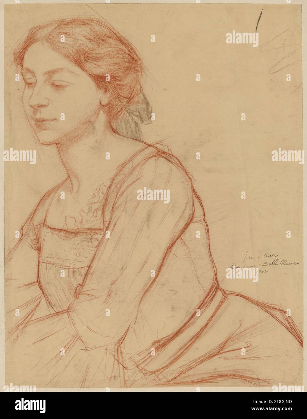 Study for the pianist of the 'Bal blanc' (recto); Palm tree (back), Avy ...