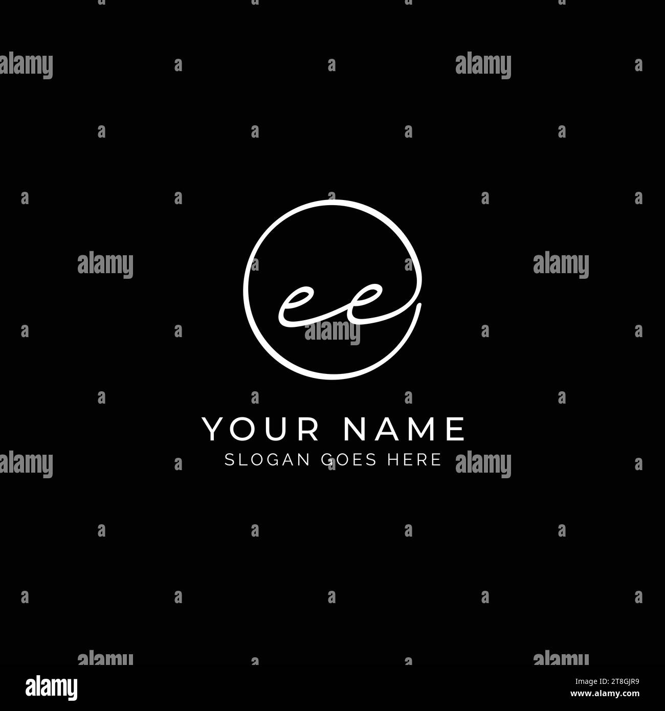 E, EE Initial letter handwritten and signature vector logo. Business ...
