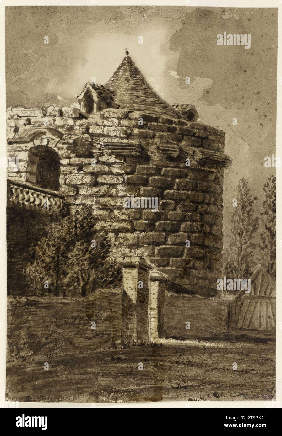 Part of the ramparts of Old Rouen, Draftsman, 19th century, Drawing ...
