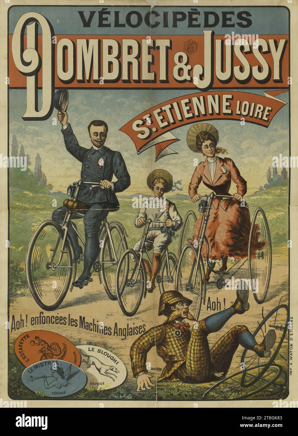 VELOCIPEDES, DOMBRET & JUSSY, ST. ETIENNE LOIRE, Draftsman, Imprimerie ...