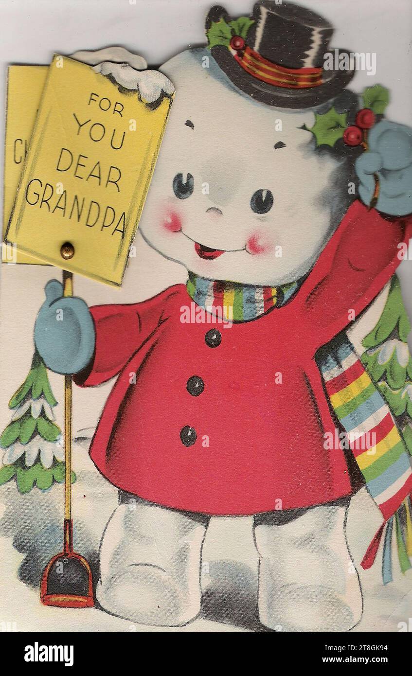 Vintage Christmas, winter illustrations of snowmen (and usally the ...