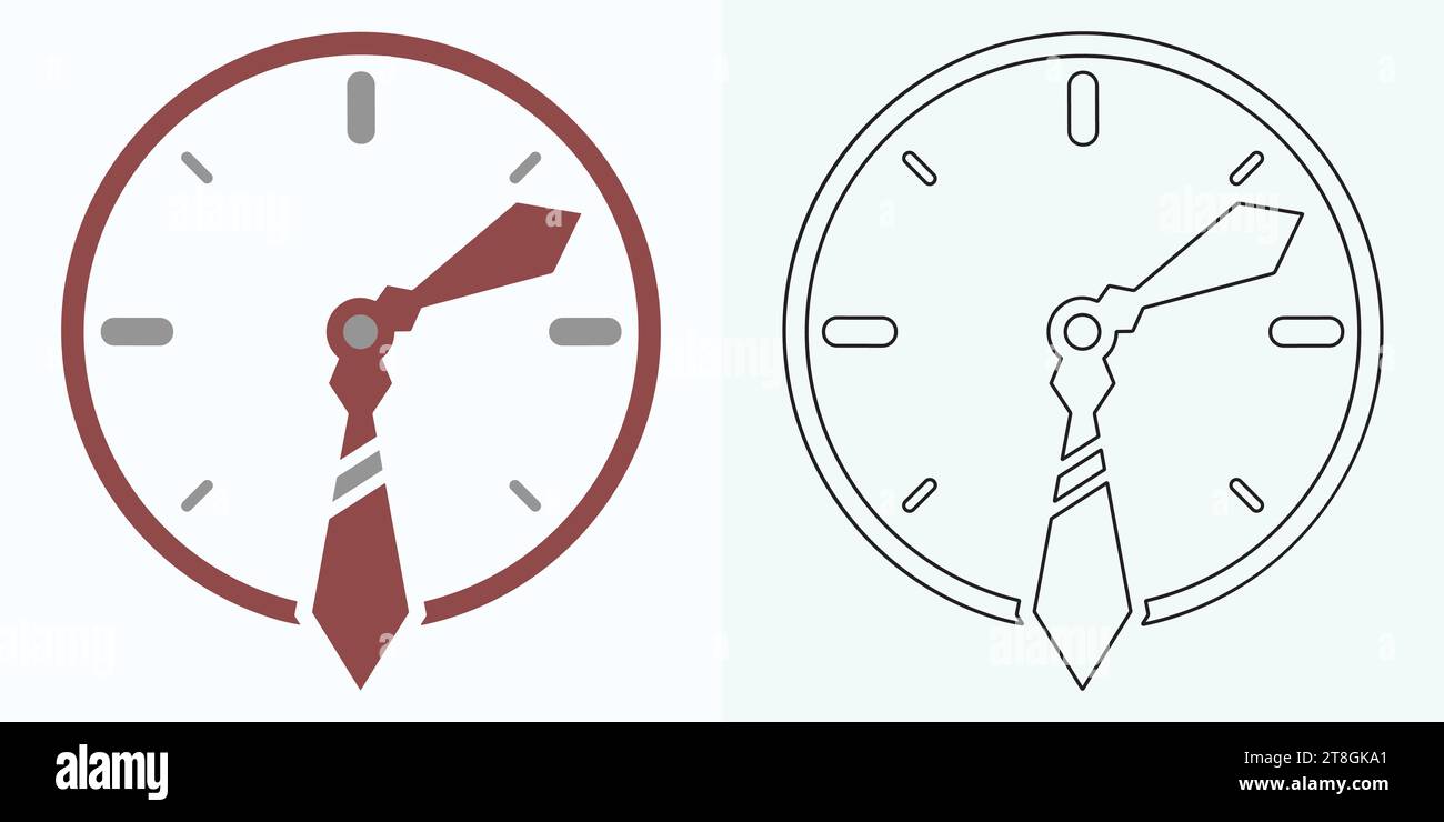 new style Analog clock flat vector icon. Symbol of time management ...