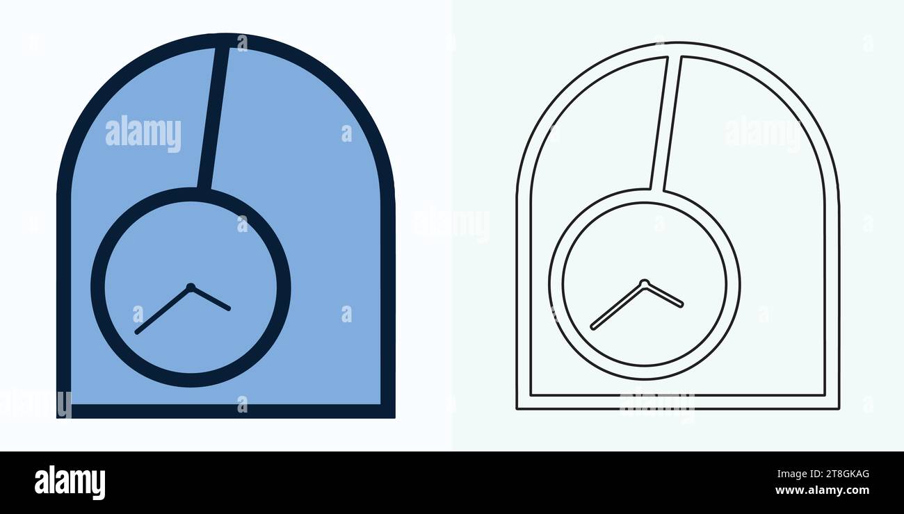 new style Analog clock flat vector icon. Symbol of time management ...