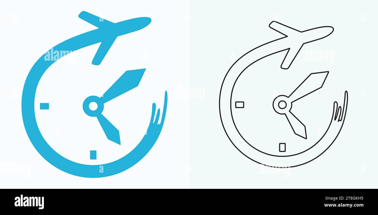 new style Analog clock flat vector icon. Symbol of time management ...
