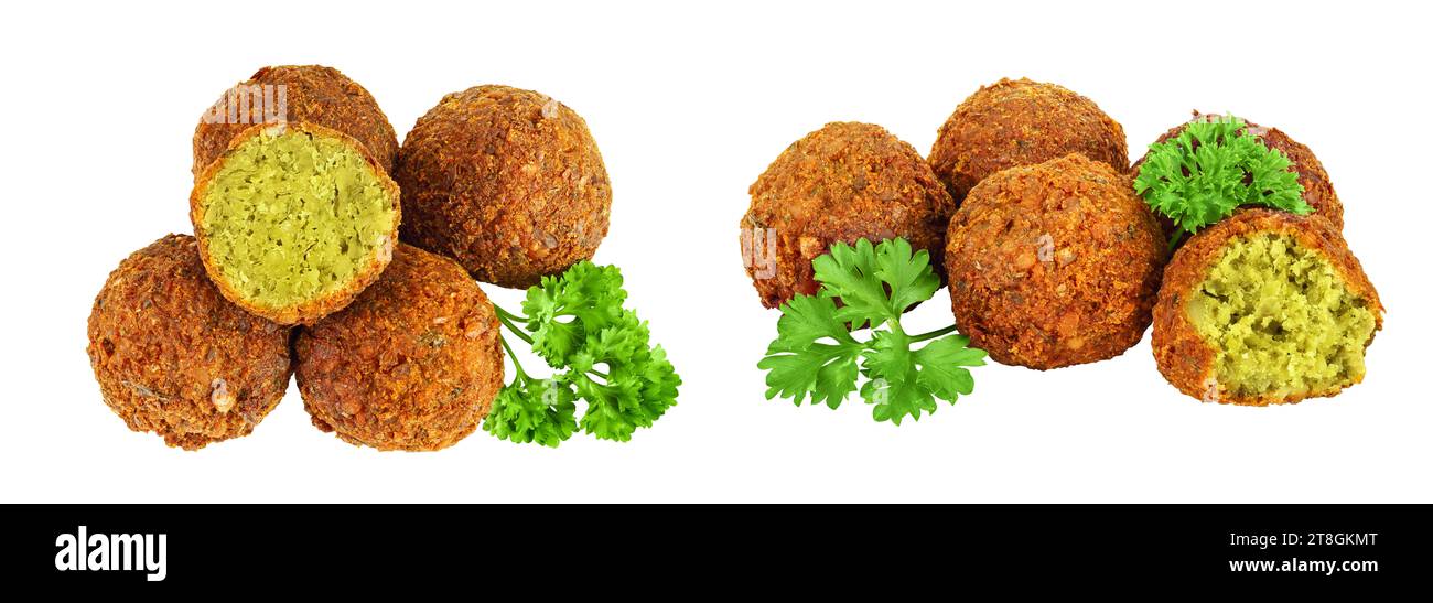 falafel ball isolated on a white background. Top view. Flat lay Stock ...