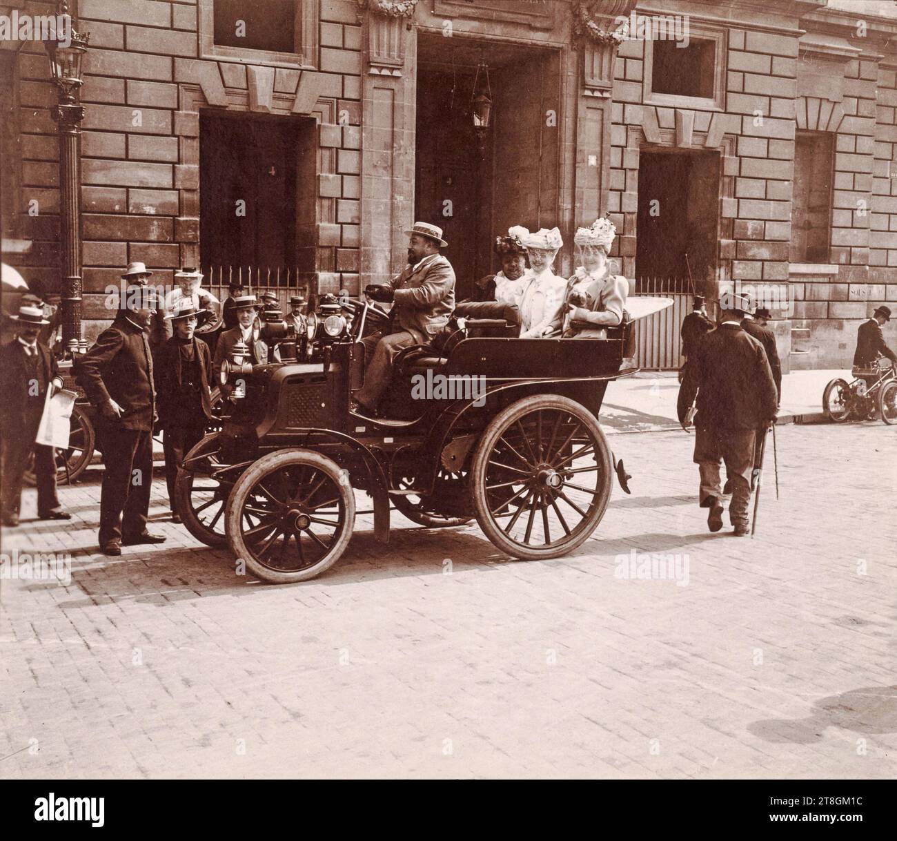 Motor Carriage Carrying Two Women on Rear Deck, Paris, Amateur ...