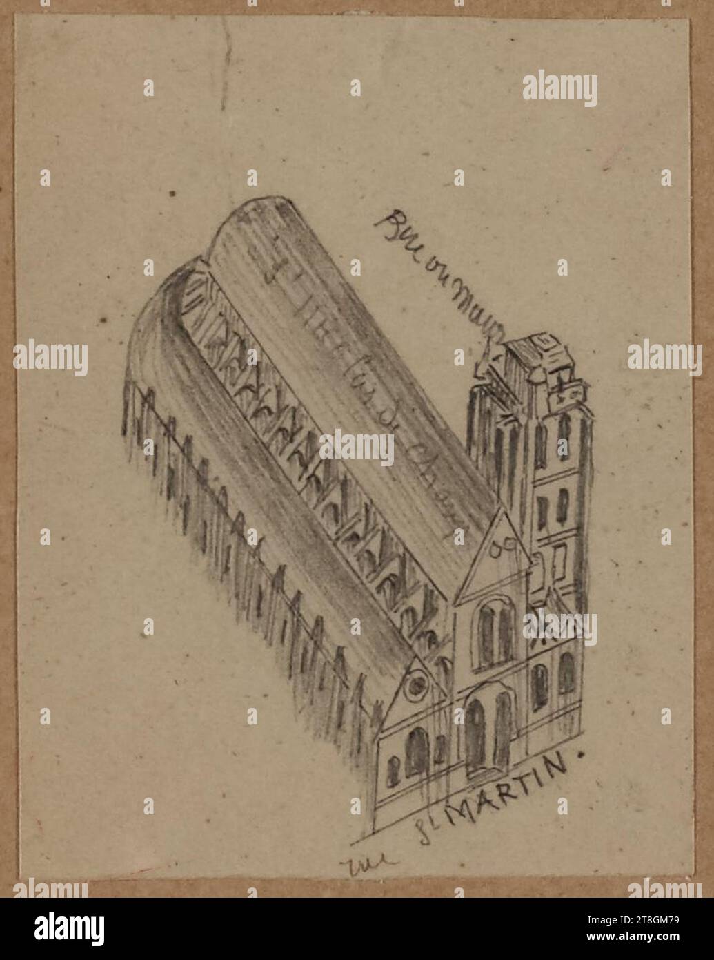 Cavalier view of the Saint-Nicolas-des-Champs church, Draftsman ...