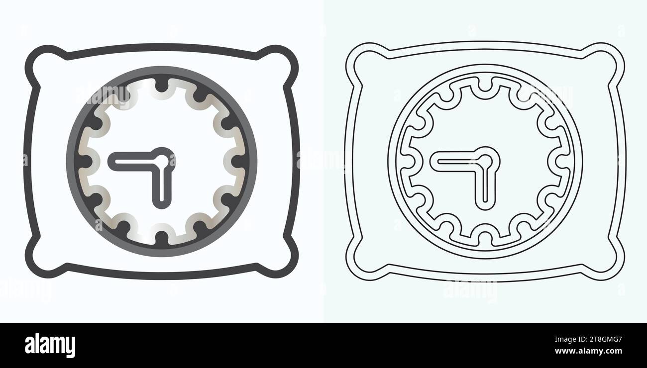 new style Analog clock flat vector icon. Symbol of time management ...