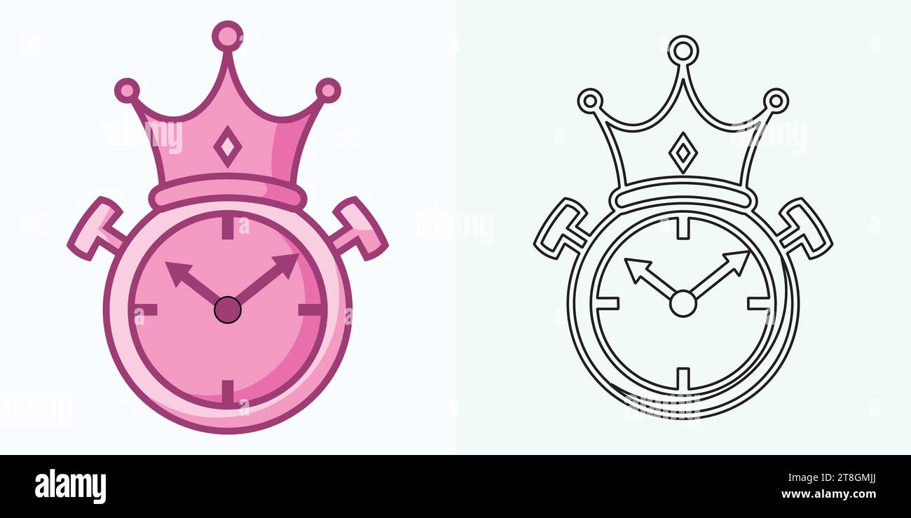 new style Analog clock flat vector icon. Symbol of time management ...