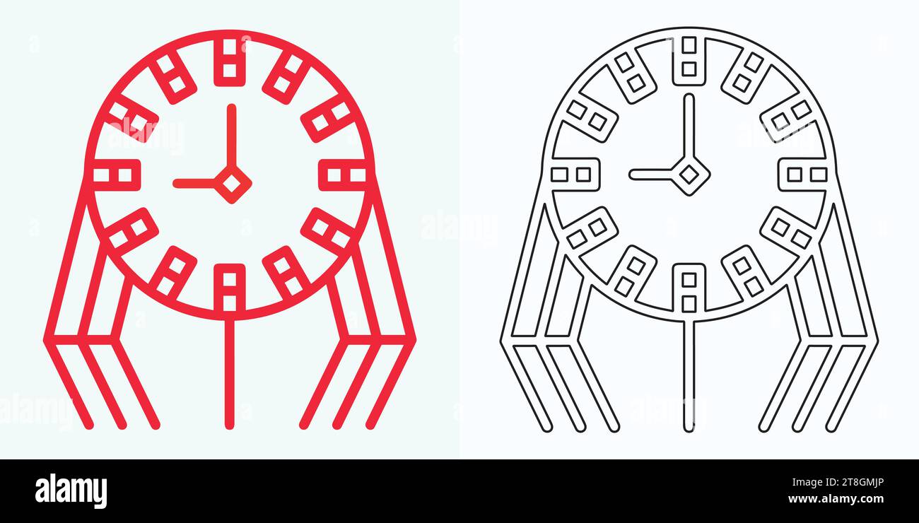 new style Analog clock flat vector icon. Symbol of time management ...