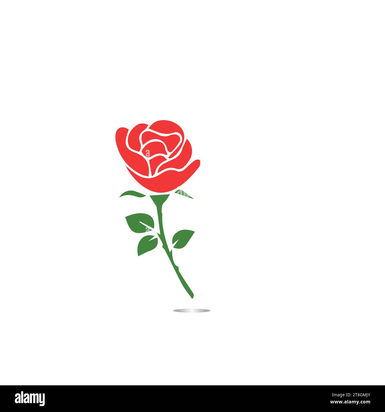 Red roses hand drawn, Black line rose flowers inflorescence silhouettes ...