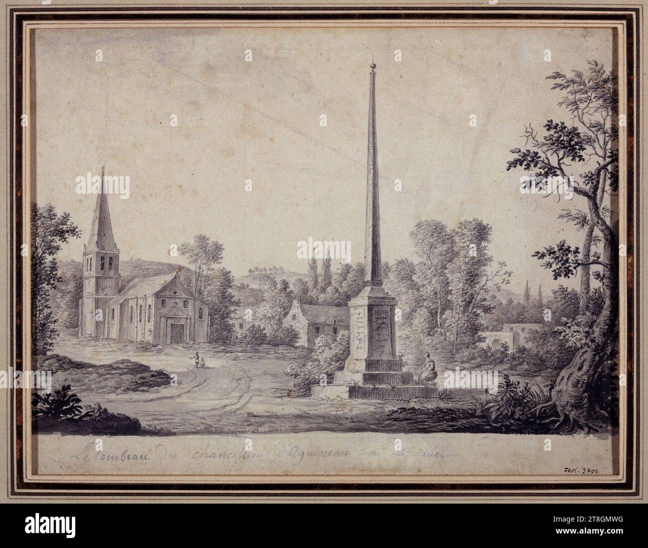 View of the Church of Auteuil and the tomb of Chancellor d'Aguesseau ...