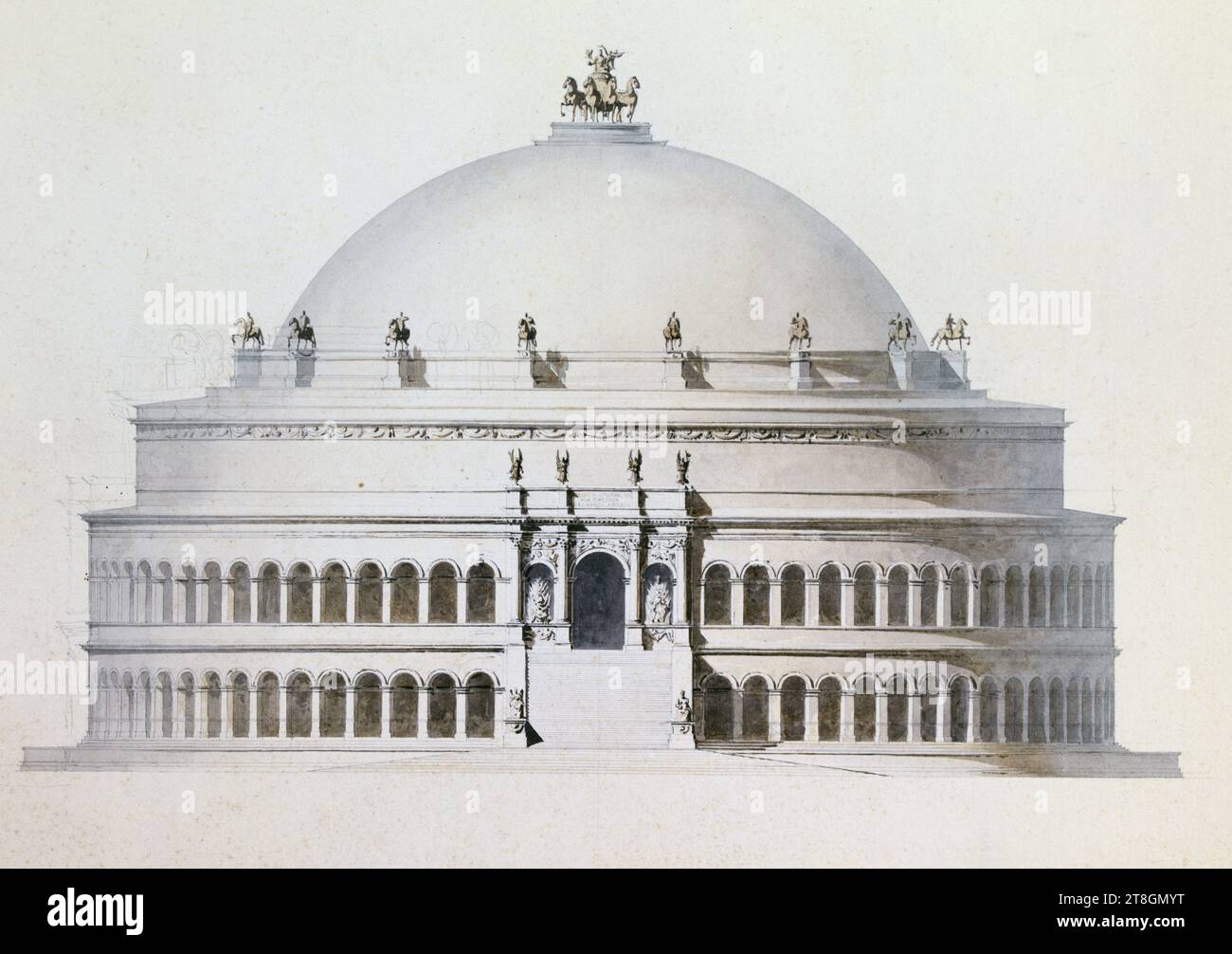 Odeon project at the Carrousel: elevation, Baltard, Louis-Pierre ...