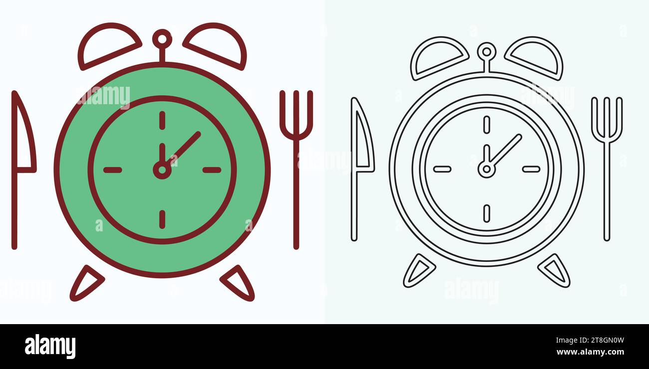 new style Analog clock flat vector icon. Symbol of time management, chronometer with hour ...