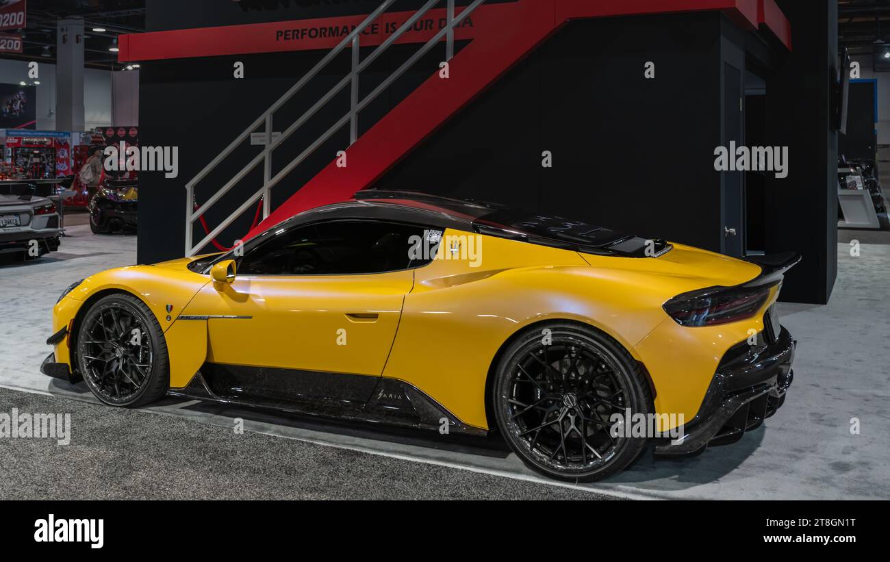 LAS VEGAS, NV/USA - NOVEMBER 2, 2023: A Maserati MC20 car. Booth: DNA ...