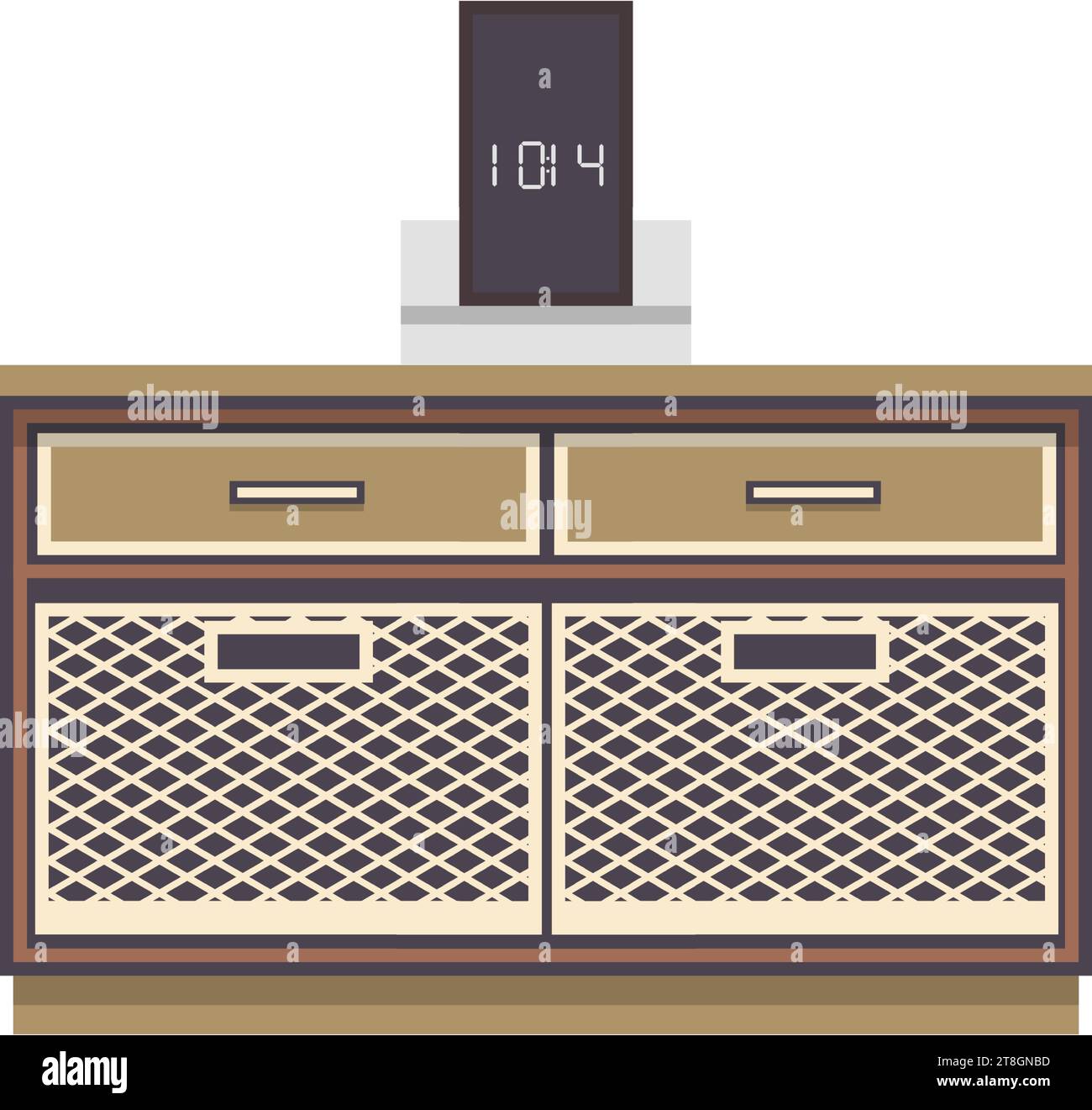 Digital clock on desk table vector icon Stock Vector Image & Art - Alamy