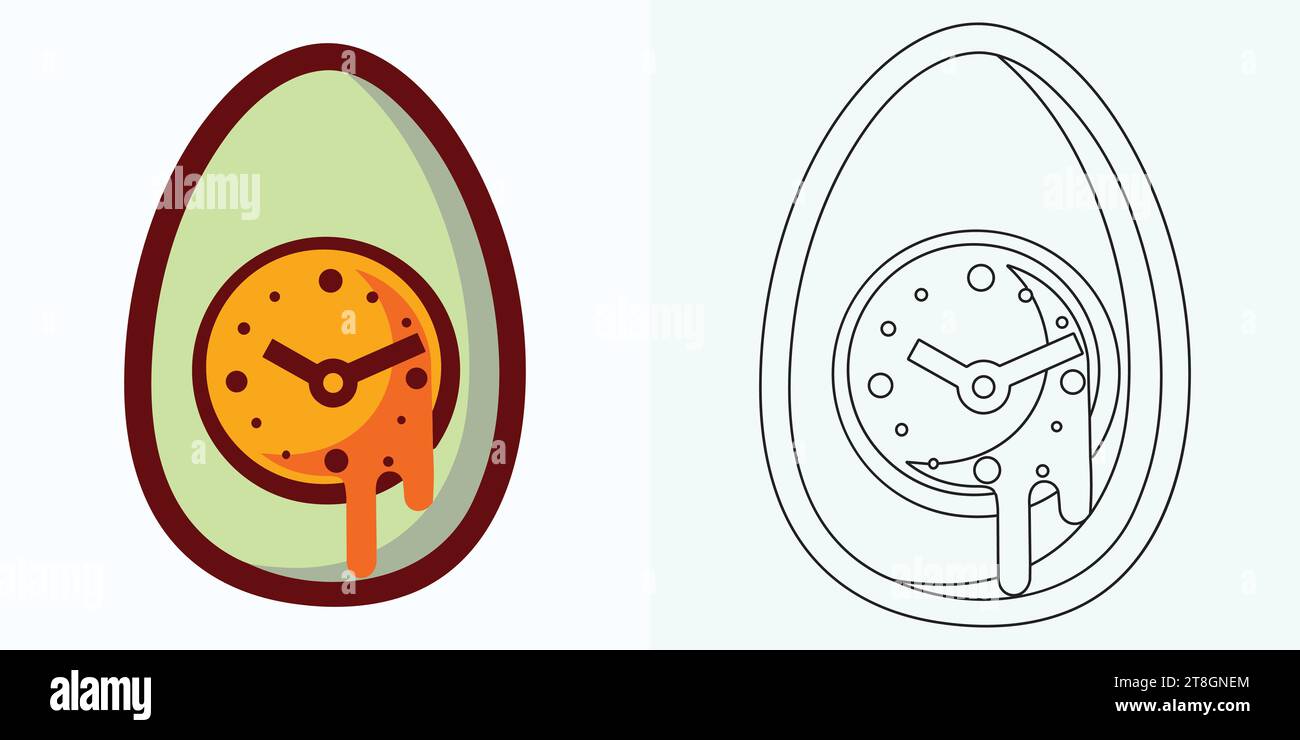 new style Analog clock flat vector icon. Symbol of time management ...