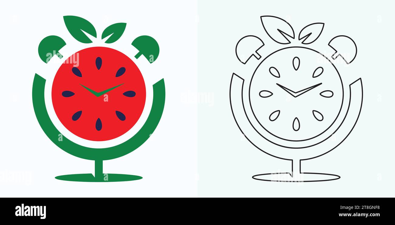 new style Analog clock flat vector icon. Symbol of time management ...