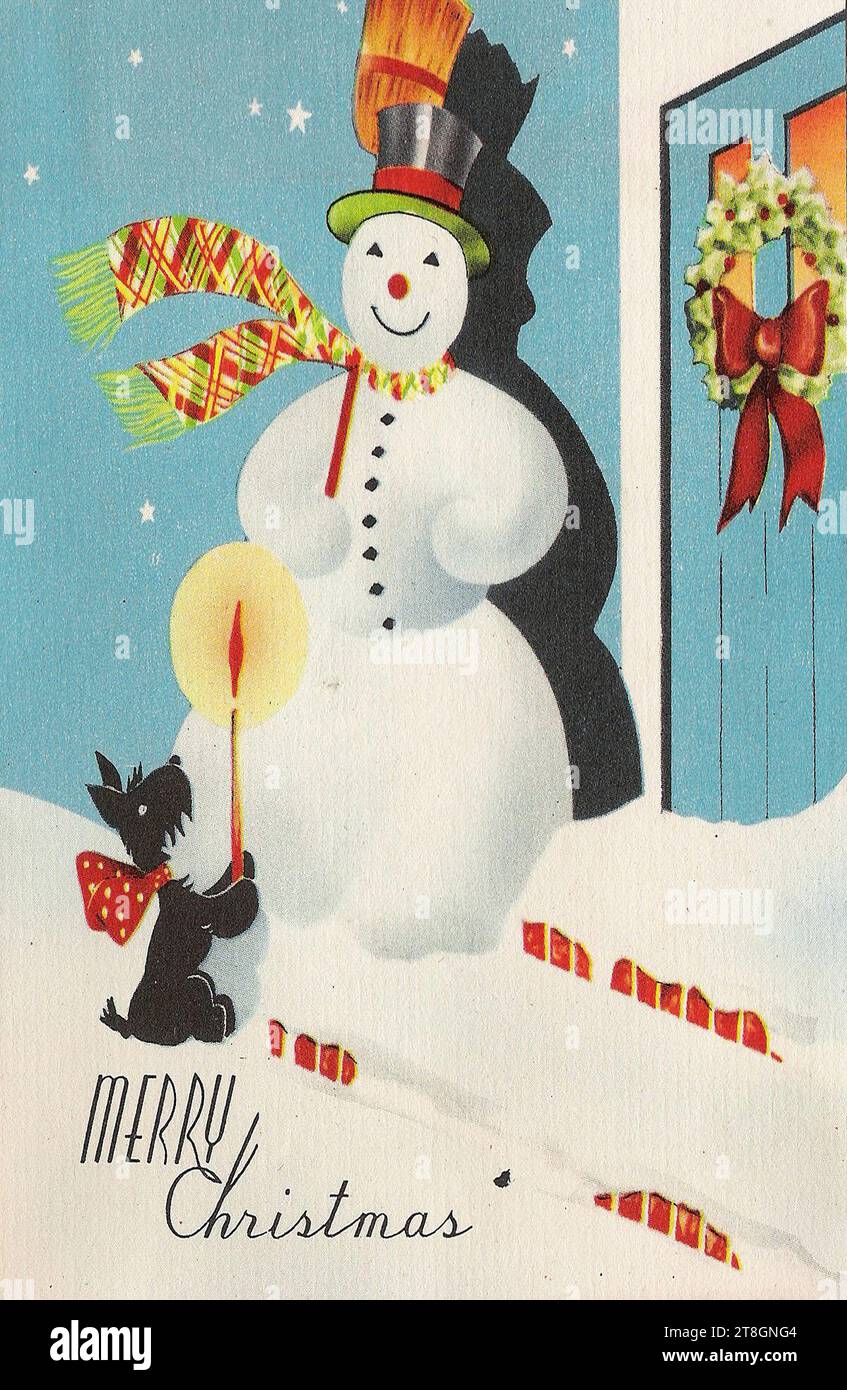Vintage Christmas, winter illustrations of snowmen (and usally the ...