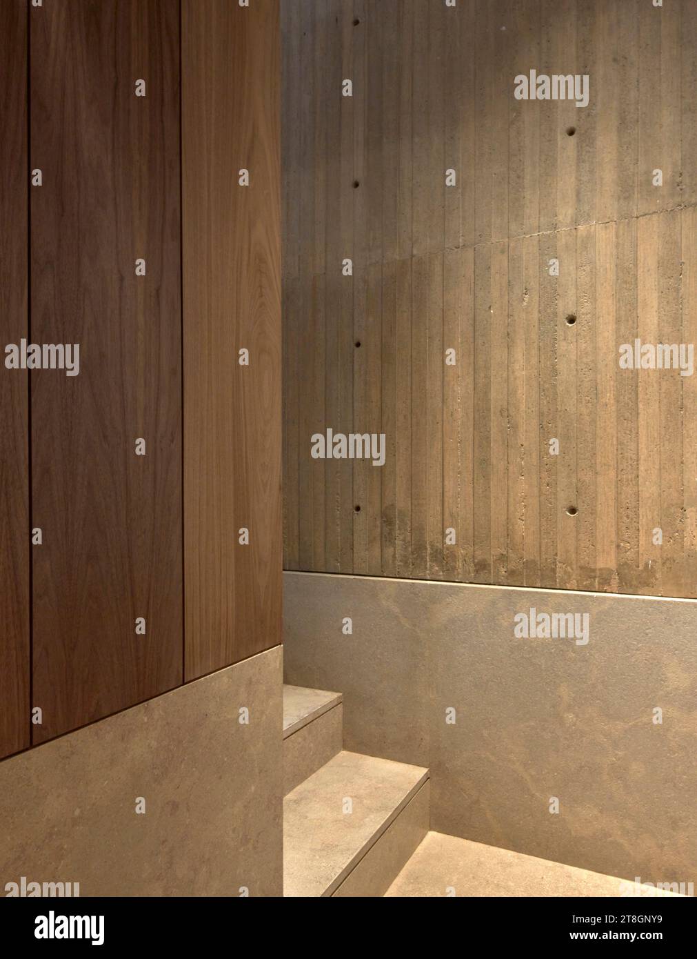 Stone treads and concrete wall. Hotel Casa Polanco, Mexico City, Mexico ...