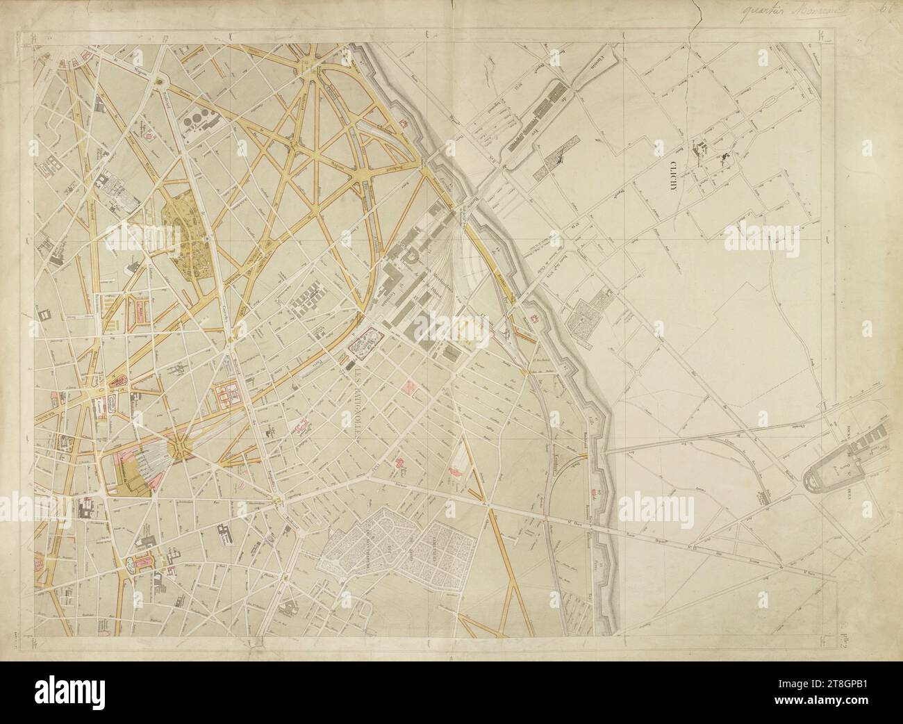 Map of the 17th arrondissement, boulevard de Courcelles, boulevard ...